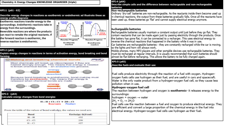 Chemistry Energy Changes Guide | PDF | Chemical Reactions | Fuel Cell