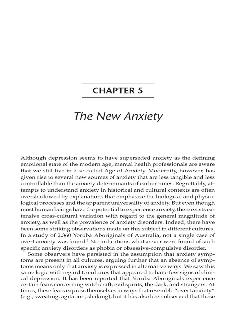 Schumaker (2001), Capítulo 5 | PDF | Anxiety | Psychological Trauma