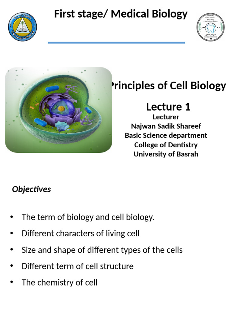 Introduction to Cell Biology Principles | PDF | Cell (Biology) | Proteins