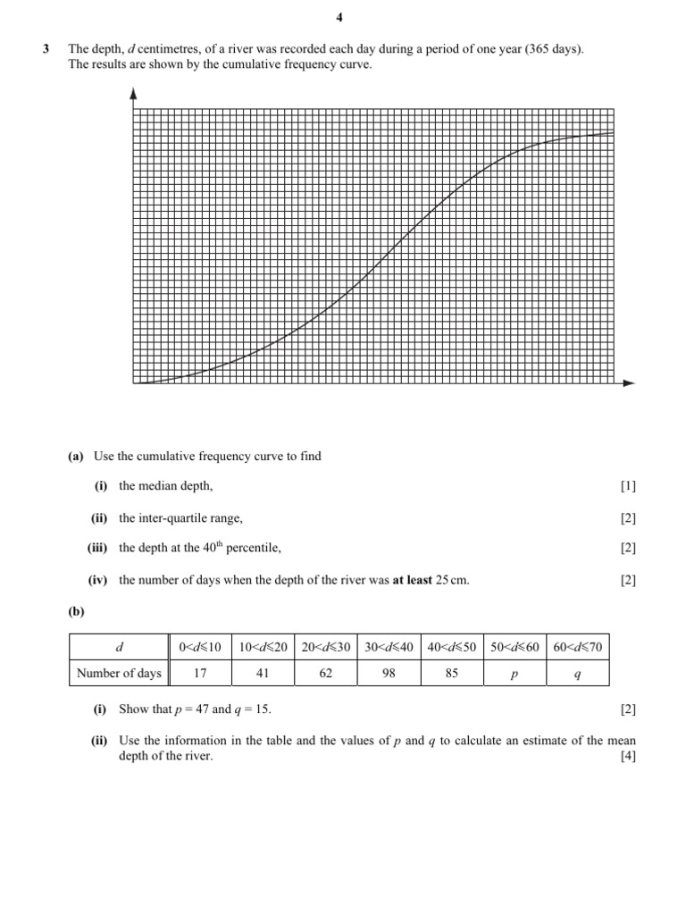 Cumulative Frequency Analysis and Calculations | PDF