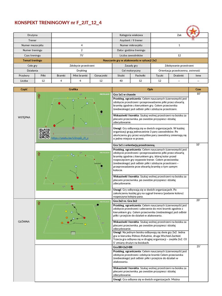 Konspekt Treningowy NR F - 2Jt - 12 - 4 | PDF