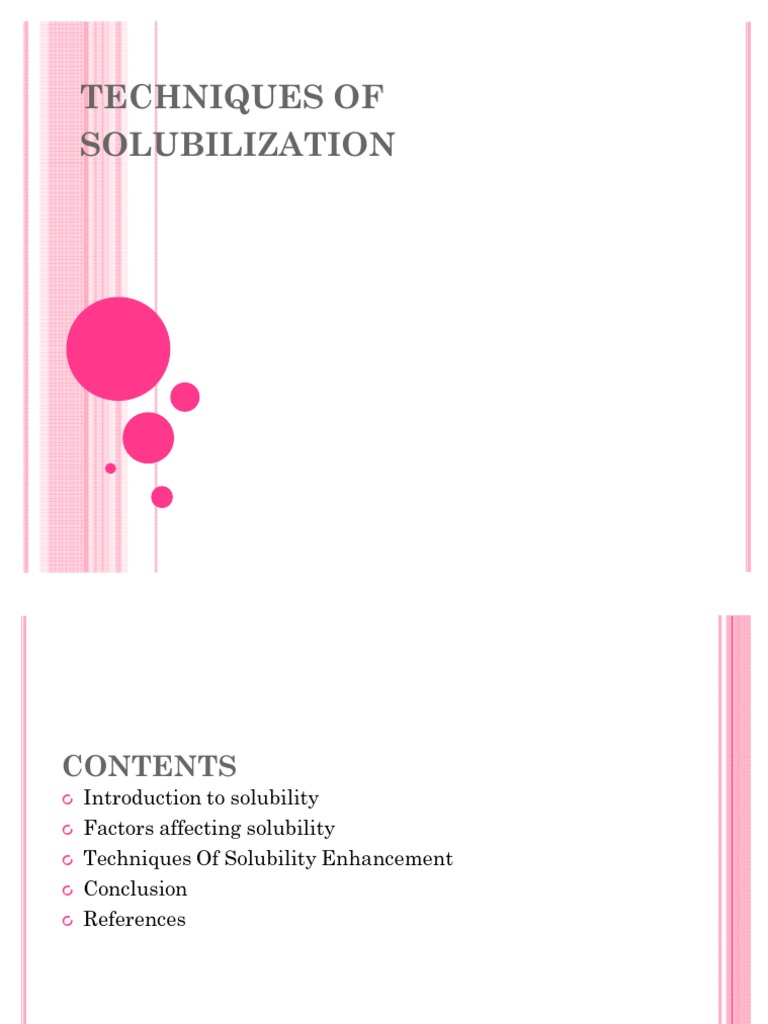Techniques of Solubilization | PDF | Solubility | Solution