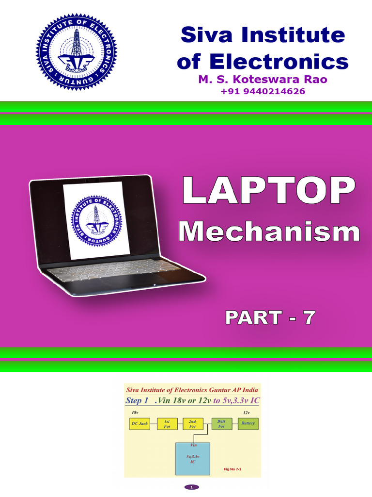 Laptop Part 7 Eng1 Siva Institute of Electronics | PDF | Battery ...