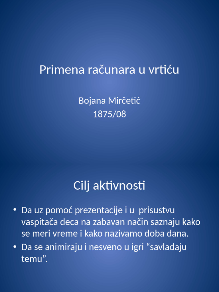 MERENJE VREMENA - Primer Studentske Prez | PDF