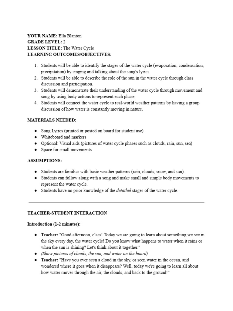 Engaging Water Cycle Lesson Plan | PDF | Water Cycle | Water