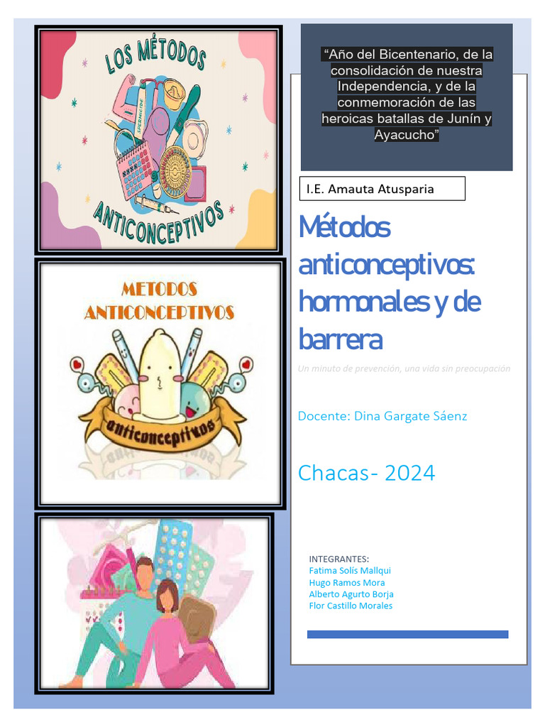 Metodos Anticonceptivos Hormonales y de Barrera | PDF | Control de la natalidad | Condón