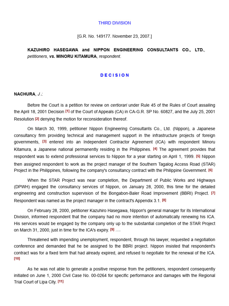 Case 1 Hasegawa v. Kitamura | PDF | Choice Of Law | Lawsuit