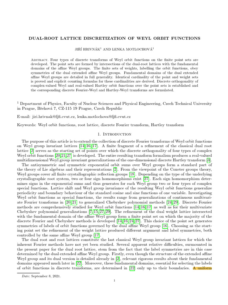 Hrivnák-Motlochová - (2019) - Dual-Root Lattice Discretization of Weyl ...