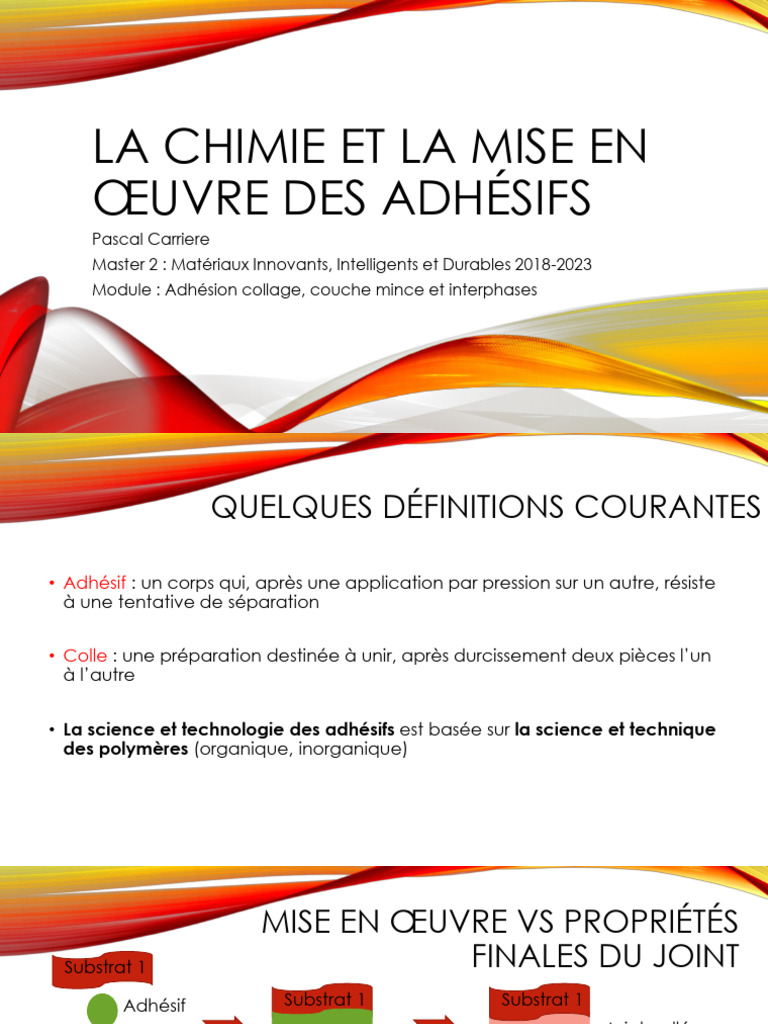 Copolymères et colophane en adhésifs | PDF | Adhésion | Adhésif