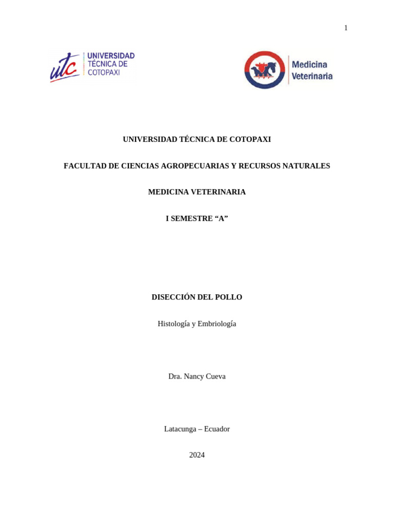 Disección Histológica del Pollo | PDF | Músculo | Corazón