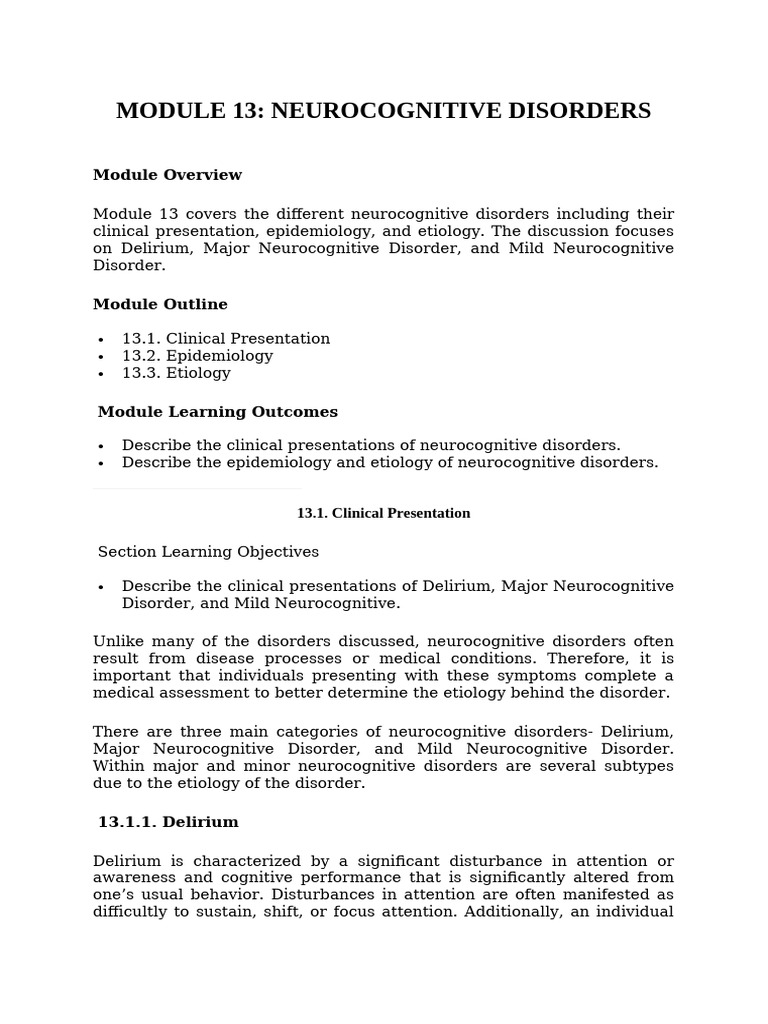 Module 13 | PDF | Alzheimer's Disease | Dementia