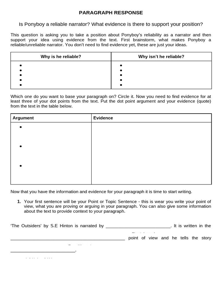 Paragraph Builder - Narrative Voice | PDF | Human Communication | Cognition