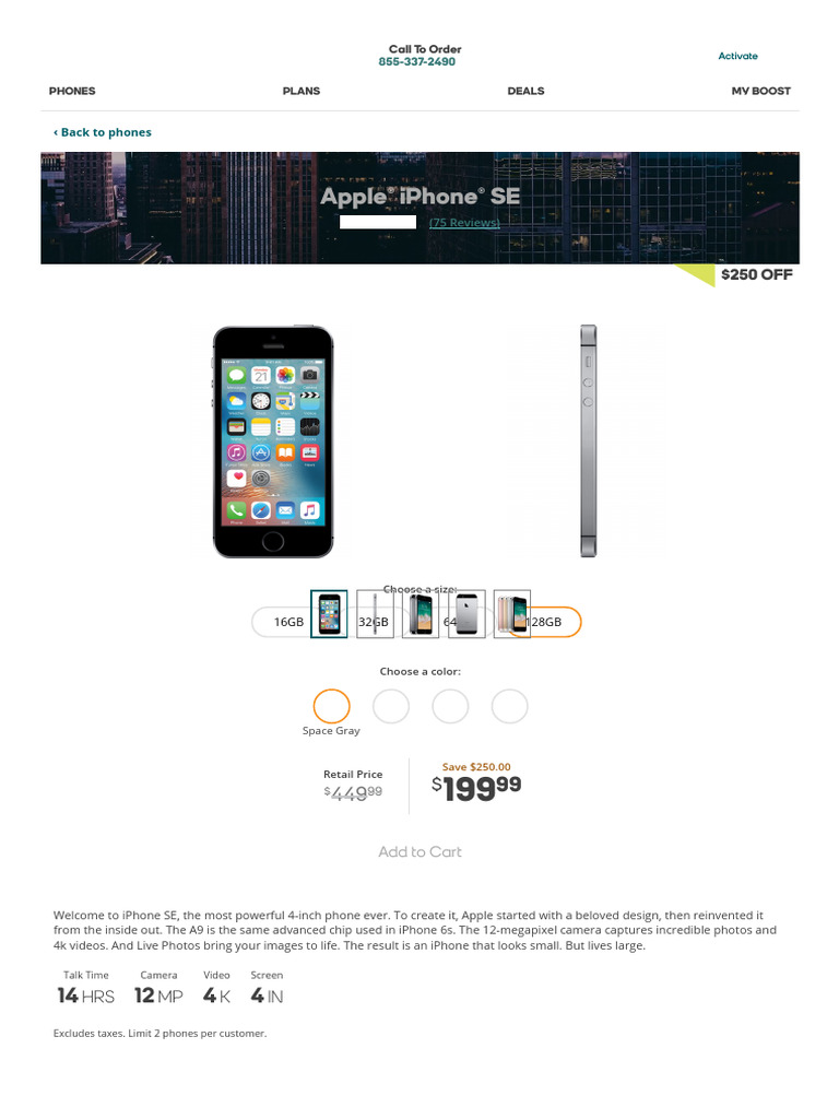 Apple Iphone SE - Features and Reviews - Boost Mobile | PDF | I Phone ... Apple Iphone SE - Features and Reviews - Boost Mobile | PDF | I Phone ...
