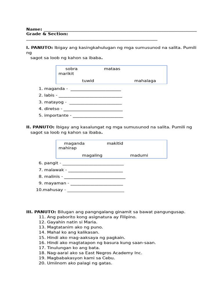 Filipino 3 - 1st Quarter | PDF