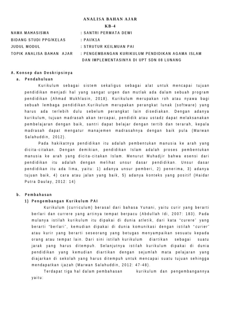 Analisa Bahan Ajar Modul Fiqih KB-4 | PDF