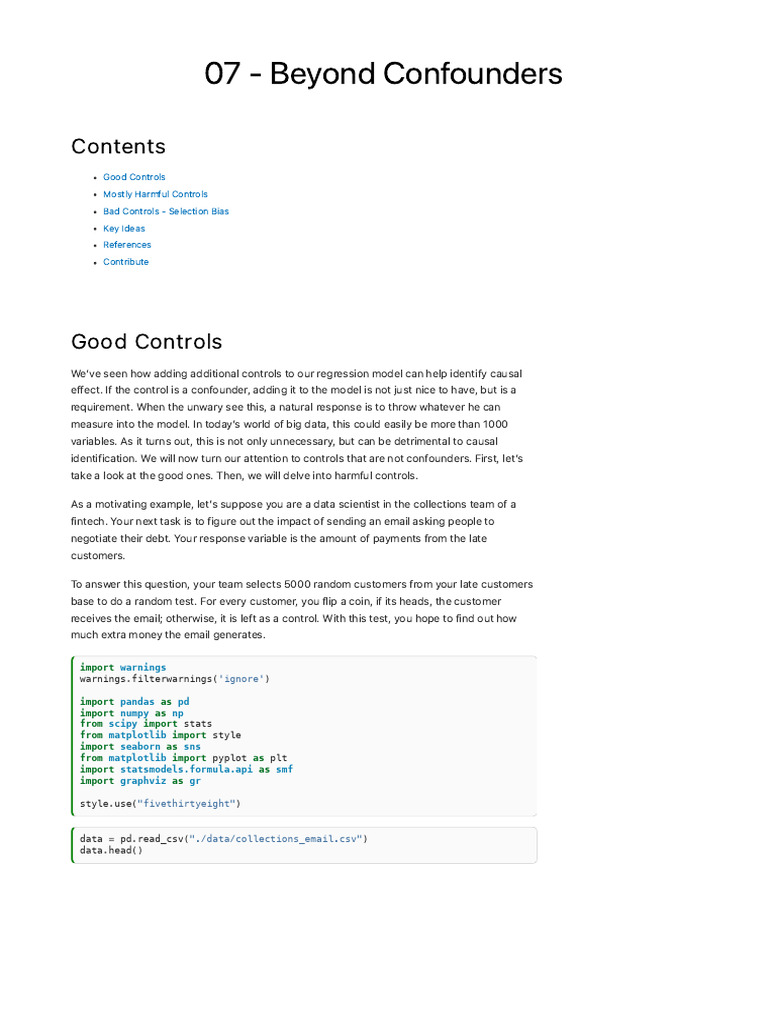 07 - Beyond Confounders - Causal Inference For The Brave and True | PDF ...