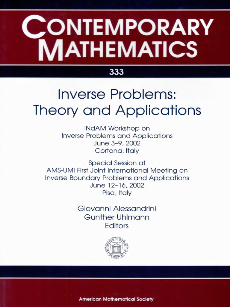 Inverse Problems - Theory and Applications (PDFDrive) | PDF