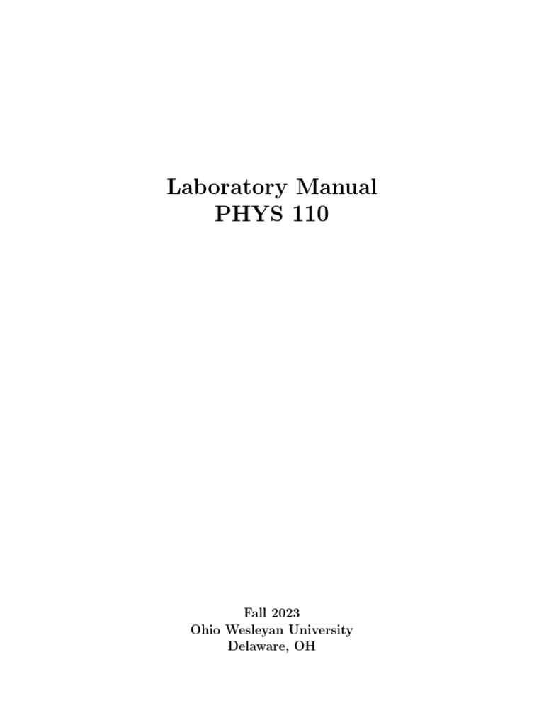 PHYS 110 Lab Manual Fall 2023 | PDF | Significant Figures | Standard Deviation