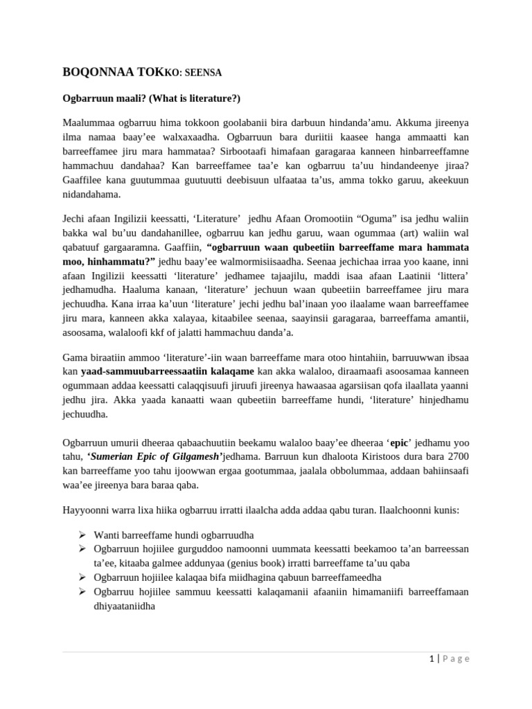 Seensa Ogbarruu | PDF