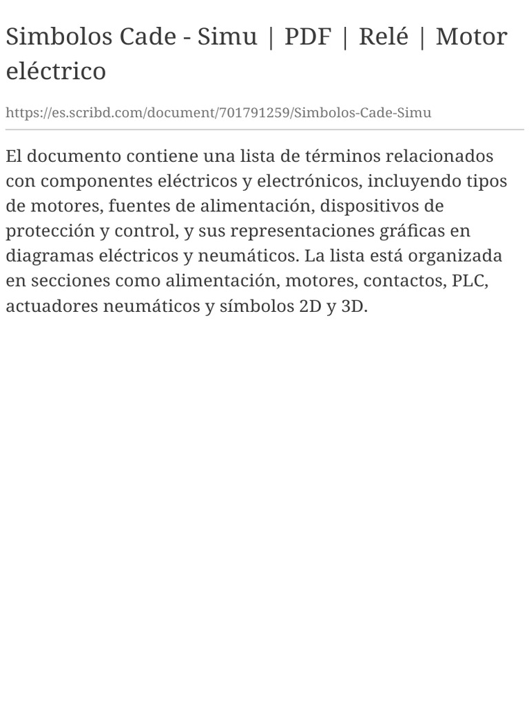 Simbolos Cade - Simu PDF Relé Motor Eléctric | PDF