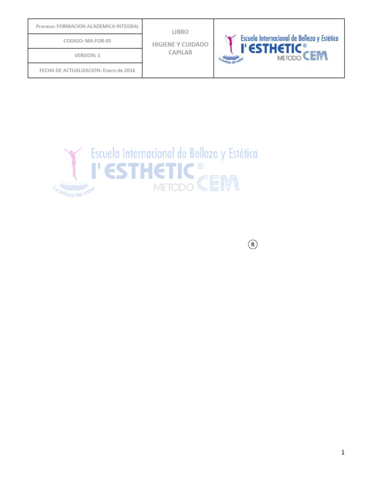 Ma-For-05 - Libro Higiene y Cuidado Capilar | PDF | Piel | Anatomía