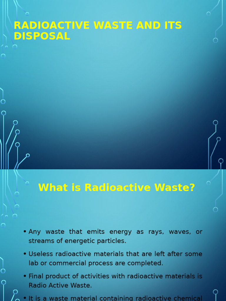Radioactive Waste Types and Disposal Methods | PDF | Radioactive Waste ...