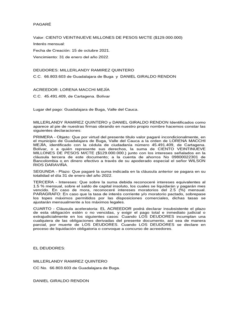 Pagaré 2 Lorena Macchi | PDF