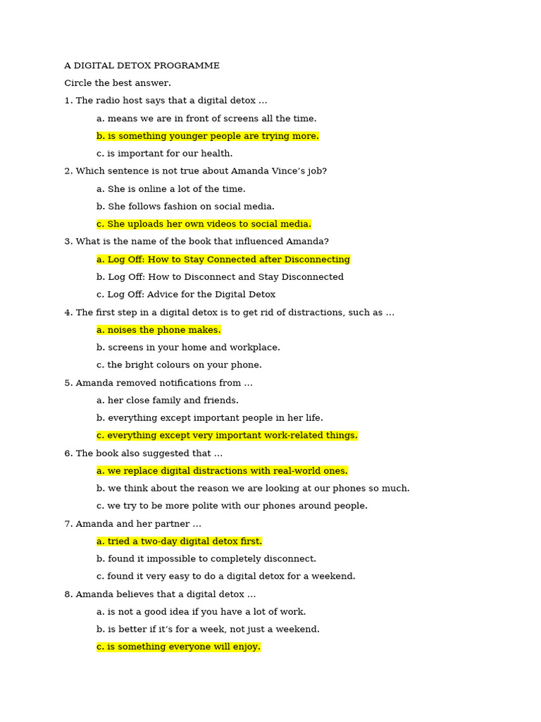 Digital Detox Program Insights | PDF