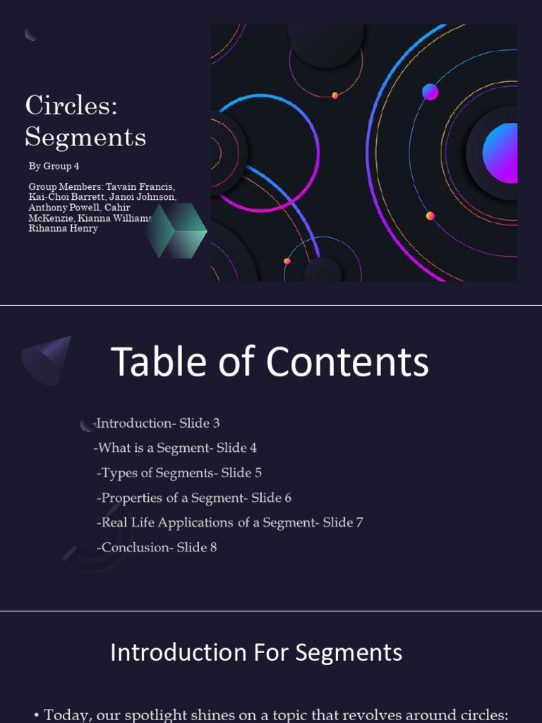 Maths Circle Segment Presentation | PDF | Circle | Angle