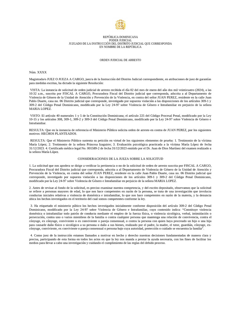 Orden de Arresto | PDF | Fiscal | Violación