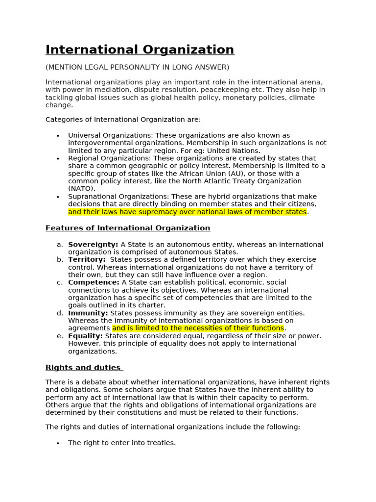 International Organization | PDF | Sovereignty | State (Polity)
