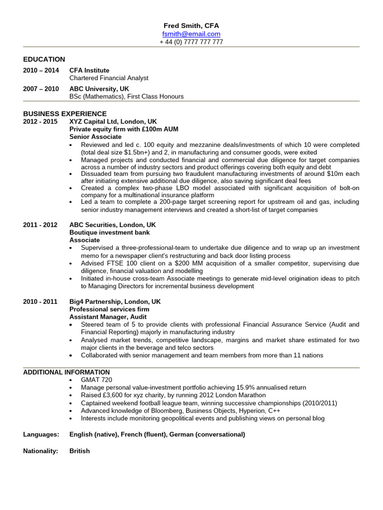 CV Template LBS | PDF | Leadership | Mentorship