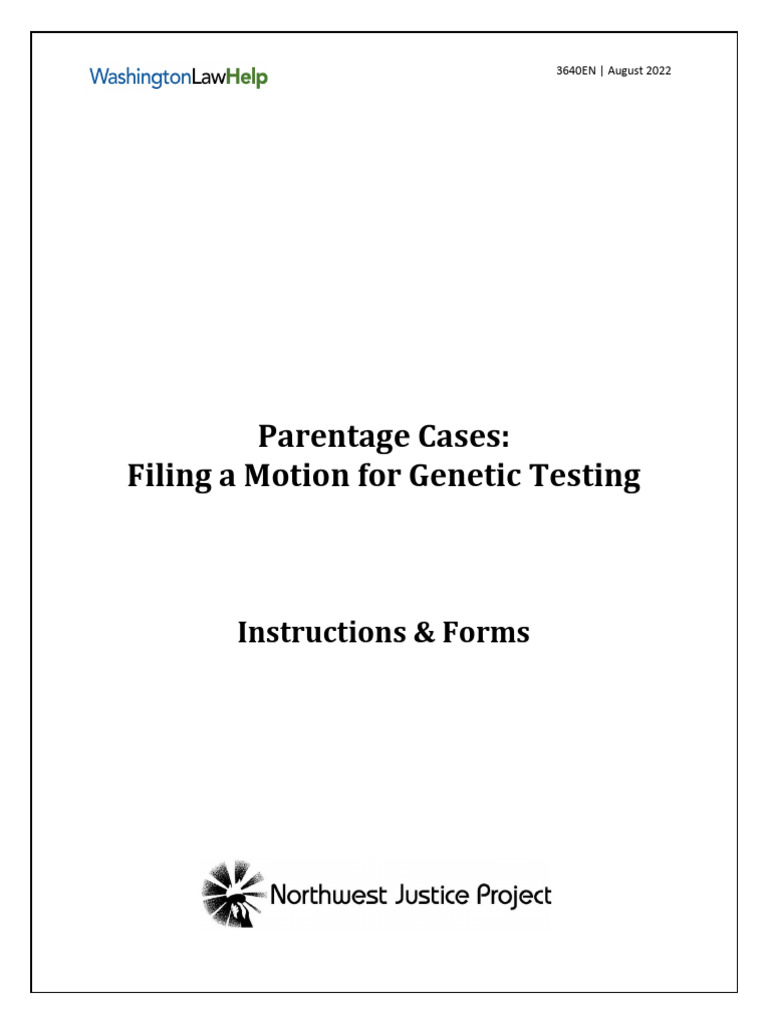 3640en_motion-for-genetic-testing | PDF | Parent | Law Clerk
