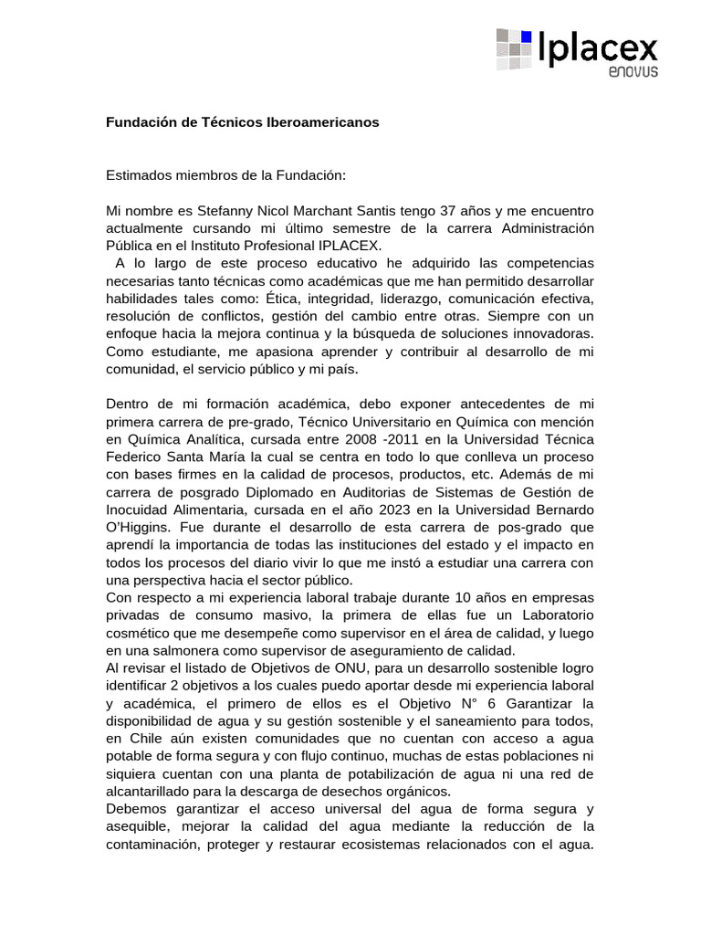 Stefanny Marchant Santis | PDF | Agua | Sustentabilidad