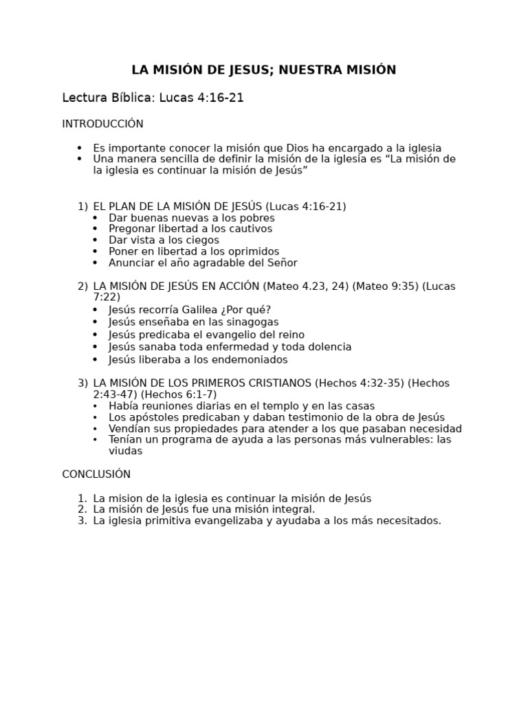 Misión de Jesús y la Iglesia Hoy | PDF