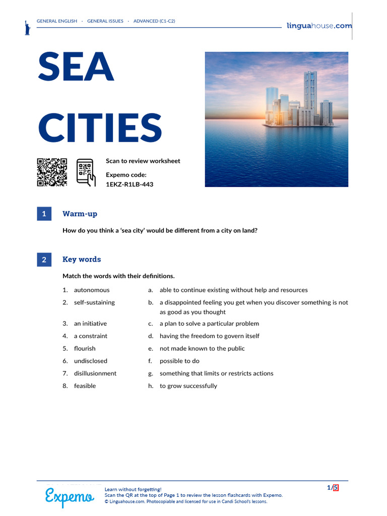 Sea Cities American English Student C1 C2 | PDF