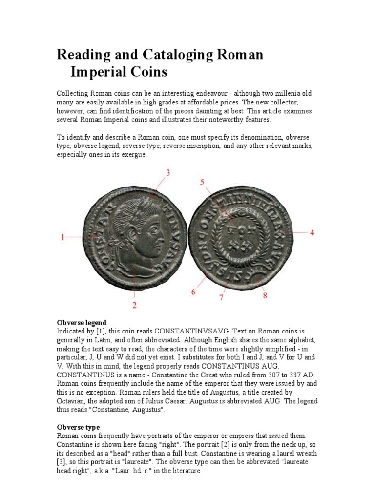 Cataloging and Identifying Roman Imperial Coins Through Their ...