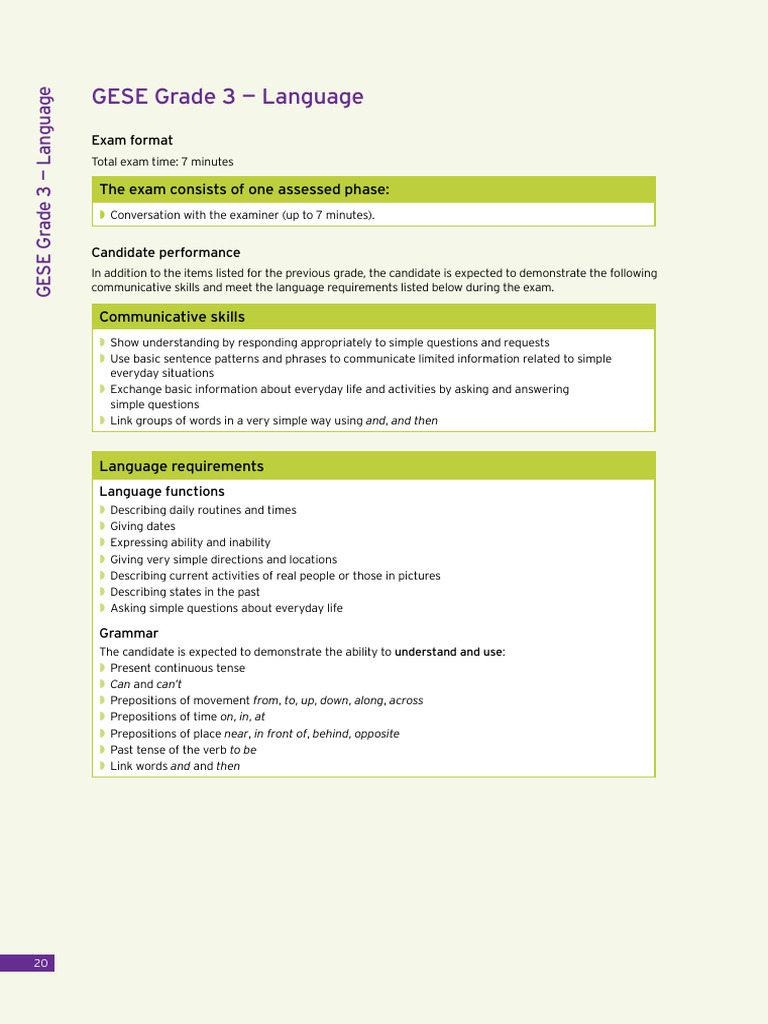 GESE Guide For Teachers - Initial Stage - Grades 1-3 (Adult Learners ...