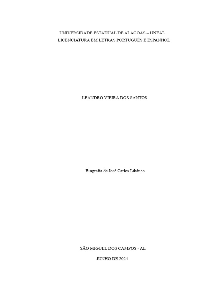 BIOGRAFIA LIBÂNEO | PDF | Pedagogia | Pós-graduação