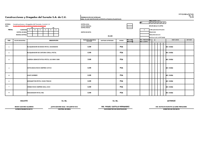 Req Material para Piv 55 19112024 | PDF