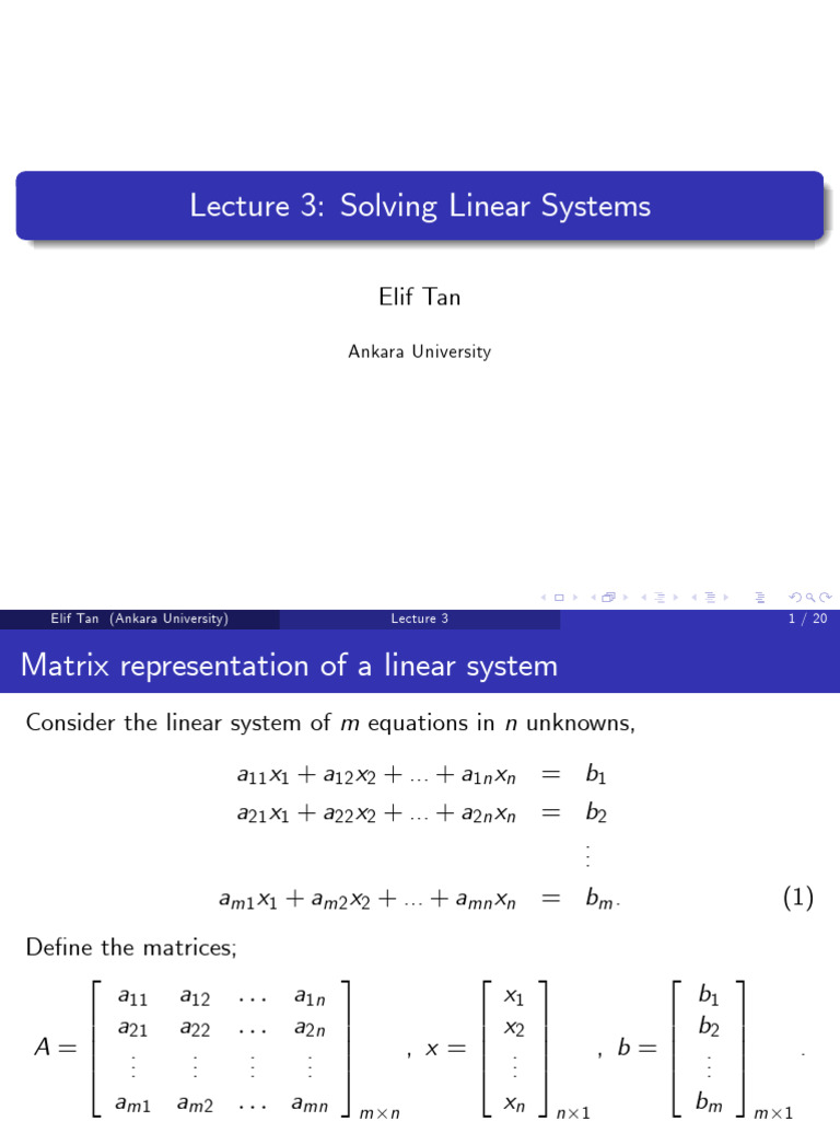 Solving Linear Systems | PDF | System Of Linear Equations | Matrix (Mathematics)