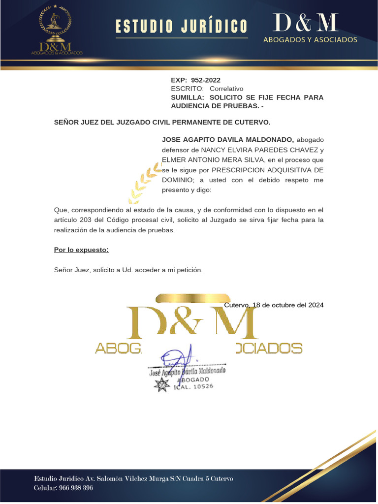 Fije Fecha de Audiencia Elmer Mera | PDF