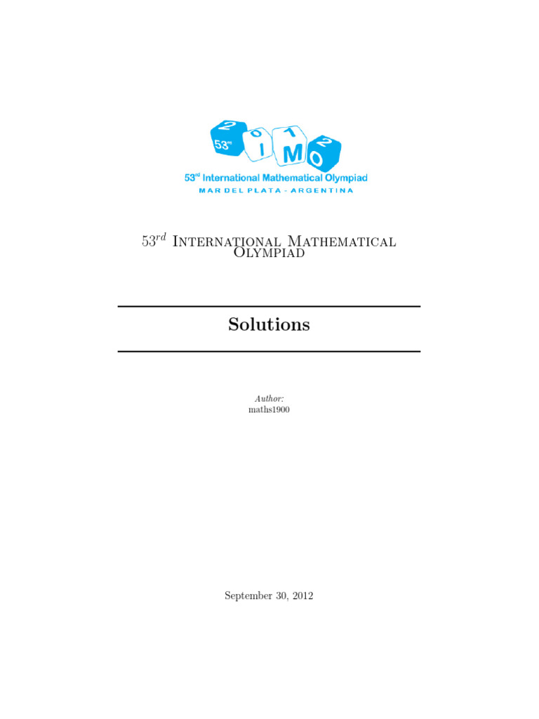 Imo 2012 | PDF | Mathematical Concepts | Euclidean Geometry
