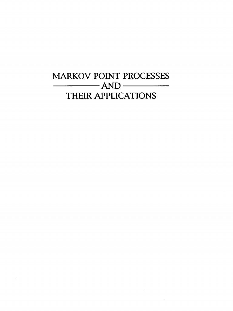 Markov Point Processes and Their Applications (M N M Van Lieshout) | PDF | Random Variable ...