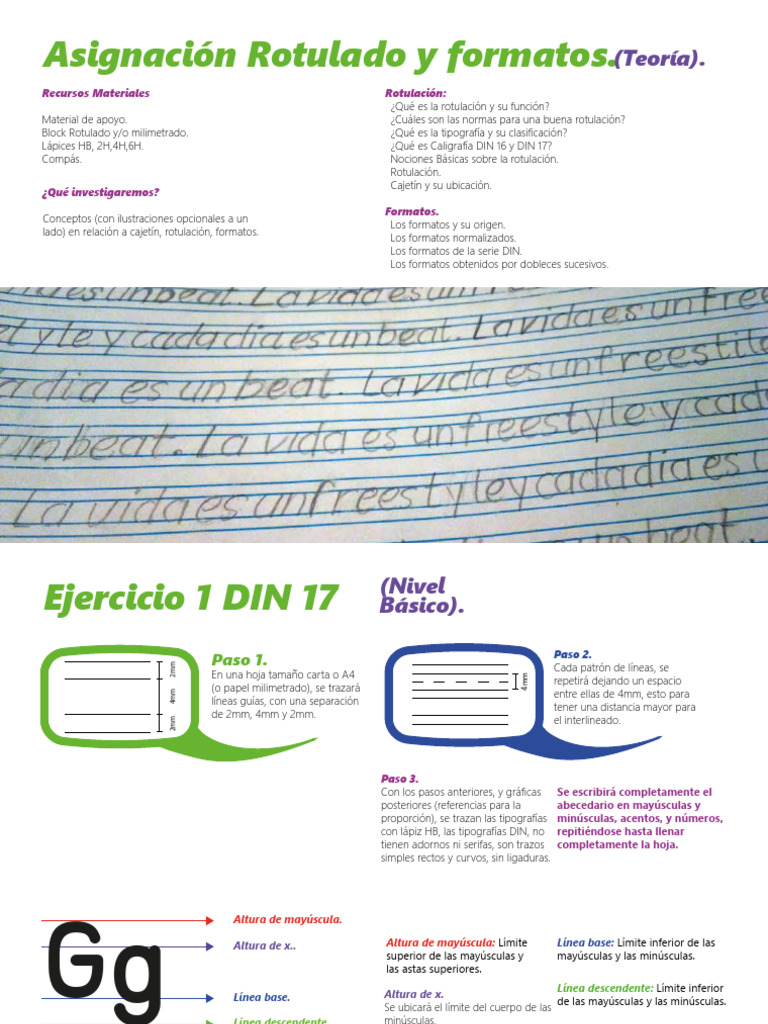 Guía Práctica de Rotulación DIN 17 | PDF | Tipografía | Caso de carta