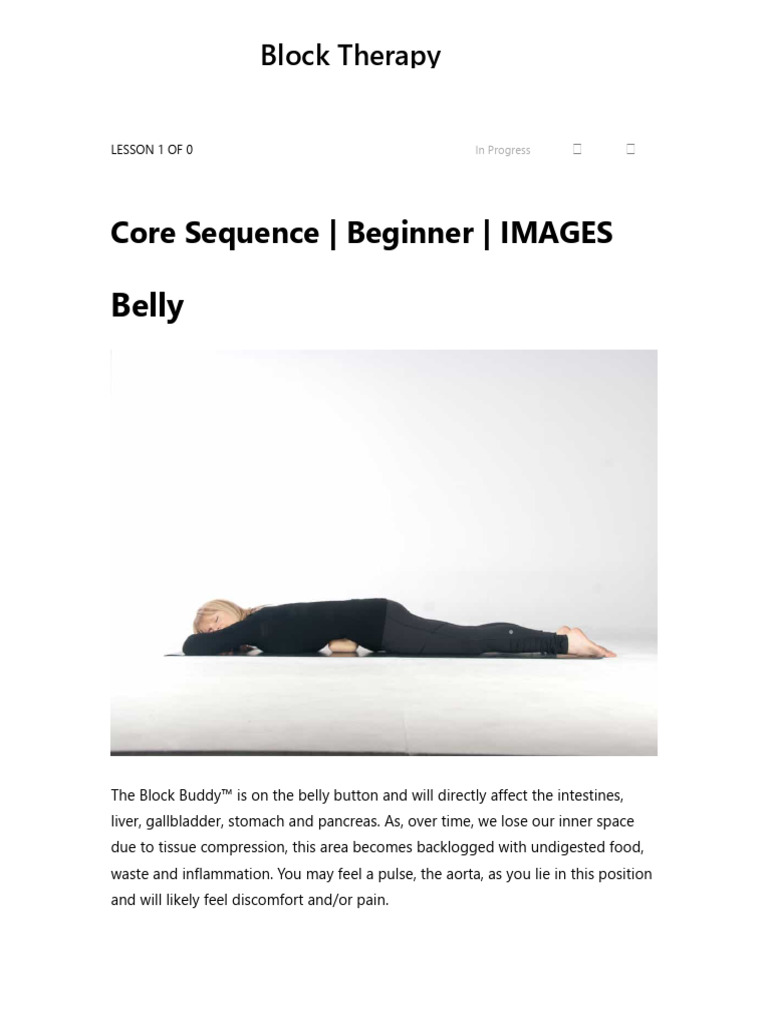 Core Sequence - Beginner - IMAGES - Block Therapy | PDF | Breathing ...