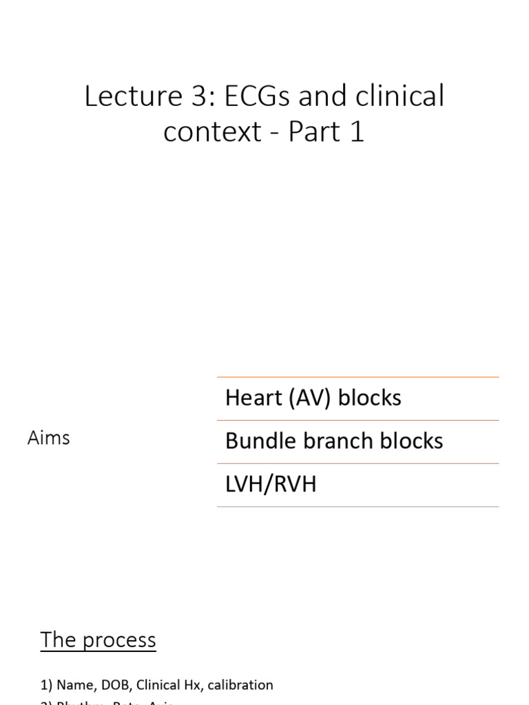 ECG Lecture 3 2021 - Handout | PDF | Electrocardiography | Cardiology