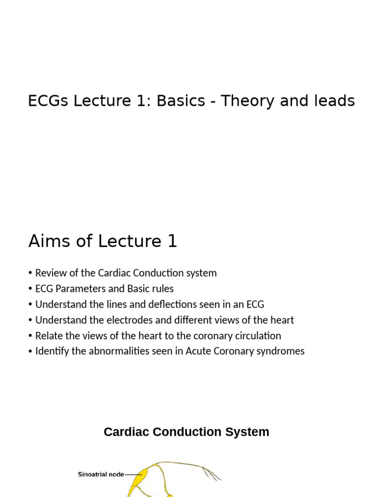 ECG Lecture 1 2021 - Handout | PDF | Electrocardiography | Myocardial ...