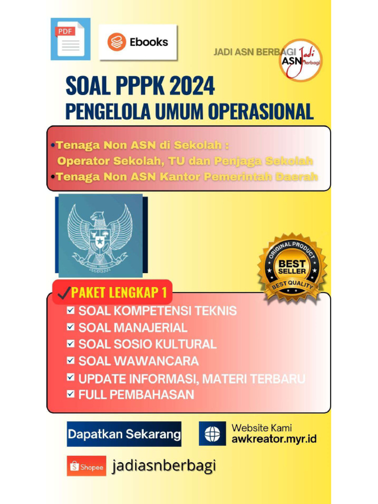 Paket Lengkap 1 Soal PPPK Pengelola Umum Operasional | PDF | Karier & Perkembangan | Bisnis