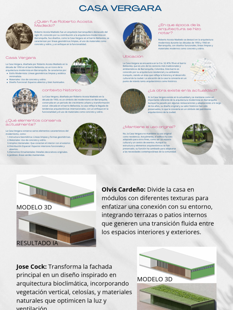 Casa Vergara: Icono Modernista en Barranquilla | PDF | Jardines | Diseño